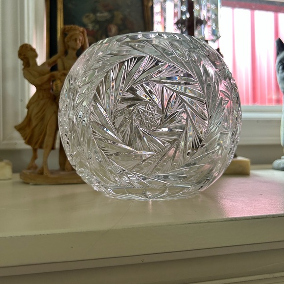 Vintage | Accents | Vintage Large Cut Glass Rose Bowl | Poshmark
